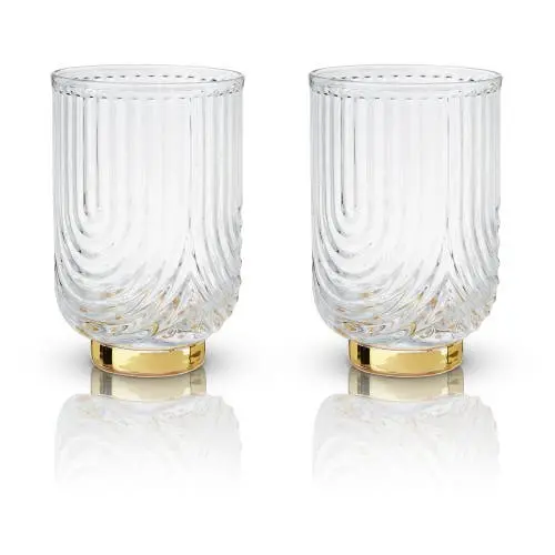 VISKI Deco Gatsby Tumblers Set Of 2 - Clear