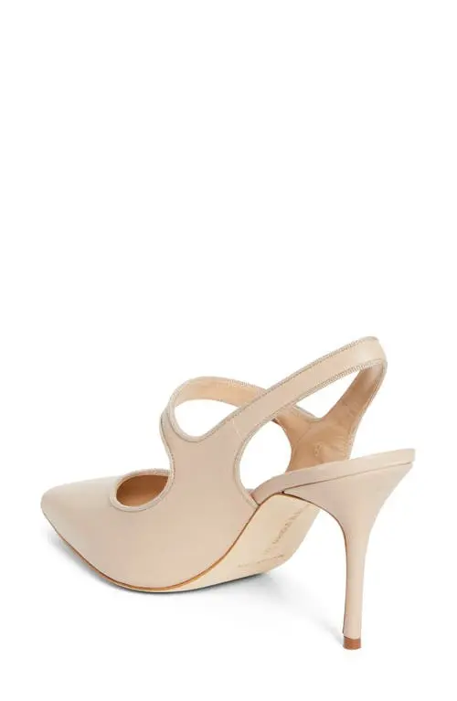 Manolo Blahnik Campari Slingback Pumps - Beige