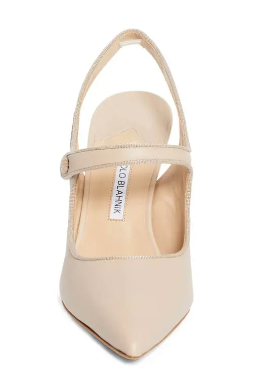 Manolo Blahnik Campari Slingback Pumps - Beige
