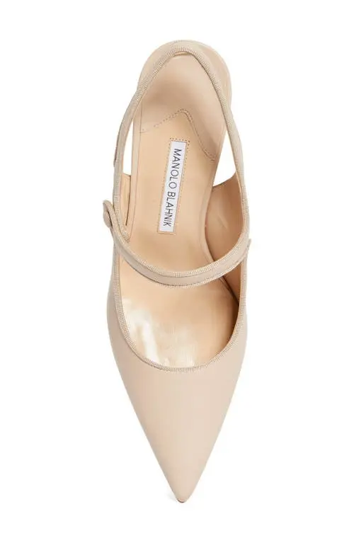 Manolo Blahnik Campari Slingback Pumps - Beige
