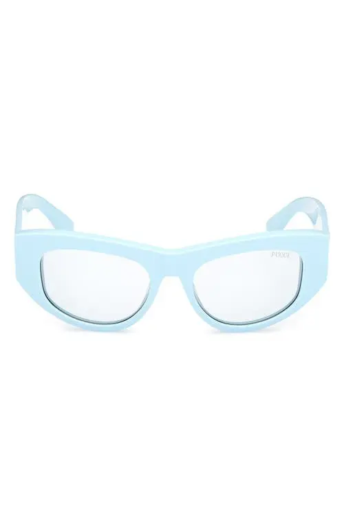 Emilio Pucci 54mm Geometric Sunglasses - Porcelain Blue / Sky Blue