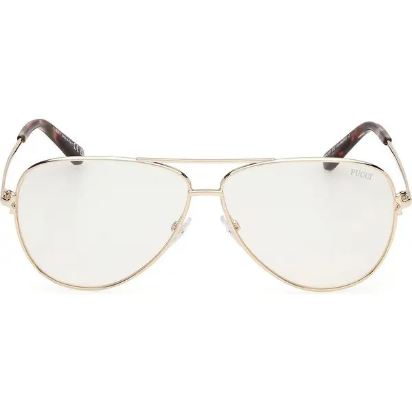 Emilio Pucci 60mm Pilot Sunglasses - Gold/red/brown /neutral