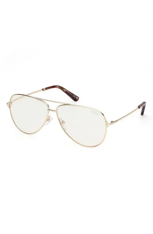 Emilio Pucci 60mm Pilot Sunglasses - Gold/red/brown /neutral