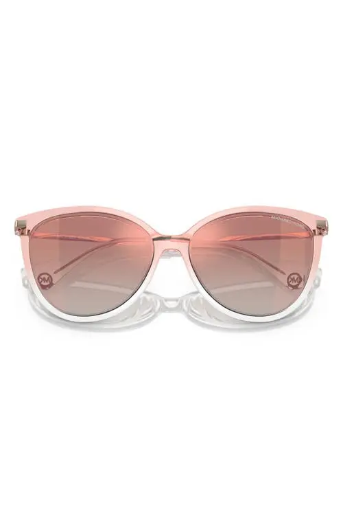 Michael Kors 56mm Gradient Cat Eye Sunglasses - Rose Gold