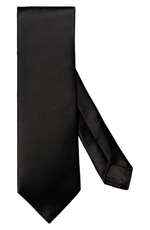Eton Solid Silk Neck Tie - Black