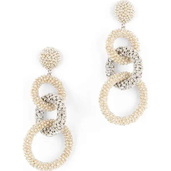 Deepa Gurnani Sienna Embellished Drop Earrings - Silver