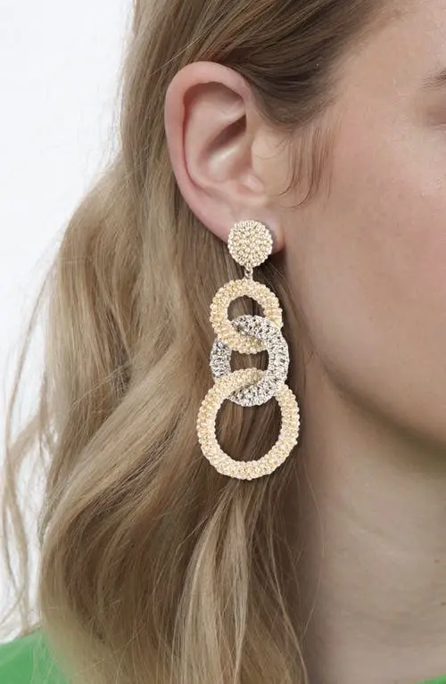 Deepa Gurnani Sienna Embellished Drop Earrings - Silver