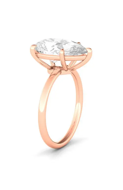 HAUTECARAT Pear-cut Lab-grown Diamond 18k Gold Ring - 3.00 Ctw 18k Rose Gold