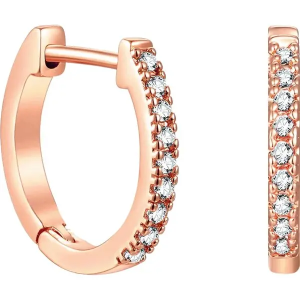 DONATELLO GIAN Name' Gold-flashed Mini Huggie Earrings - Rose