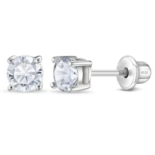 IN SEASON JEWELRY Classic Round Solitaire Earrings - April