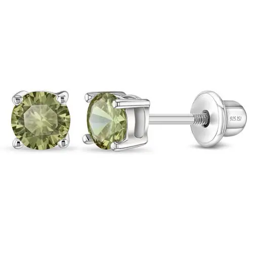 IN SEASON JEWELRY Classic Round Solitaire Earrings - August
