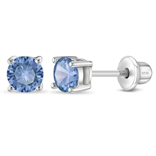 IN SEASON JEWELRY Classic Round Solitaire Earrings - December