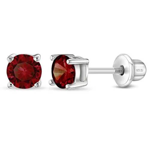 IN SEASON JEWELRY Classic Round Solitaire Earrings - January