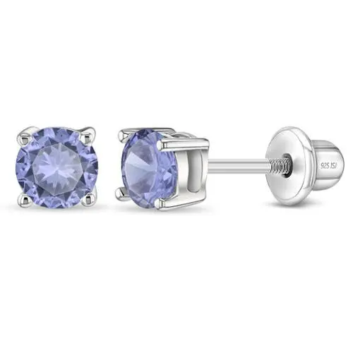 IN SEASON JEWELRY Classic Round Solitaire Earrings - June