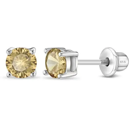 IN SEASON JEWELRY Classic Round Solitaire Earrings - November