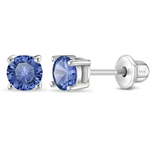 IN SEASON JEWELRY Classic Round Solitaire Earrings - September