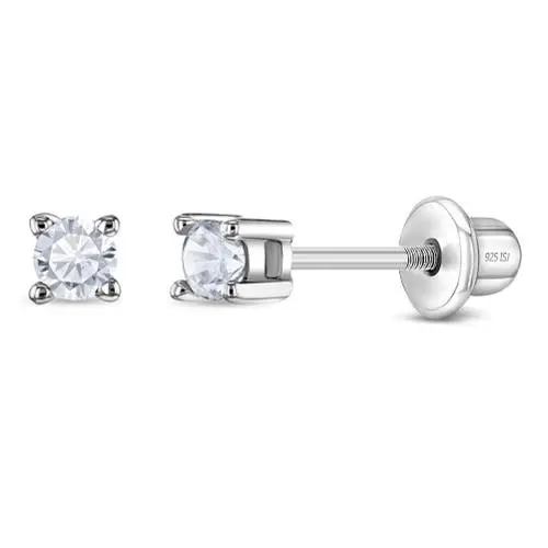 IN SEASON JEWELRY Sterling Solitaire Stud Earrings - Silver