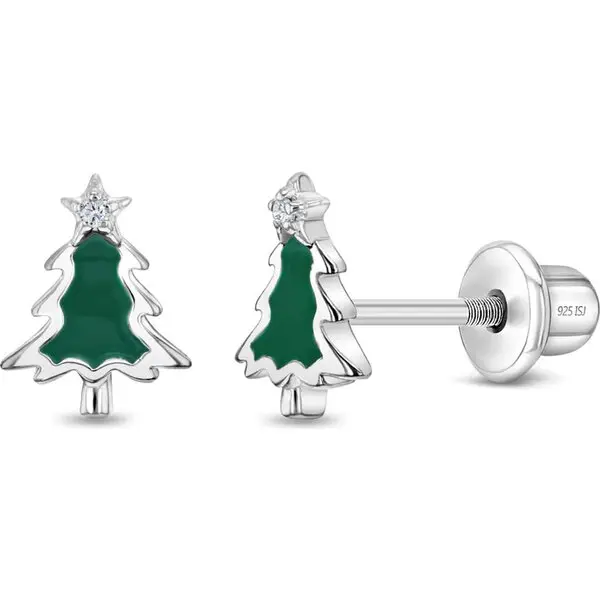 IN SEASON JEWELRY Christmas Tree Stud Earrings - Green
