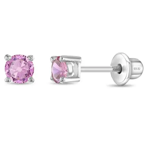 IN SEASON JEWELRY 925 Sterling Cubic Zirconia Stud Earrings - Pink