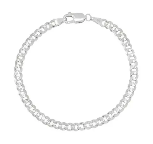 DONATELLO GIAN Sterling 5mm Curb Link Bracelet - Silver