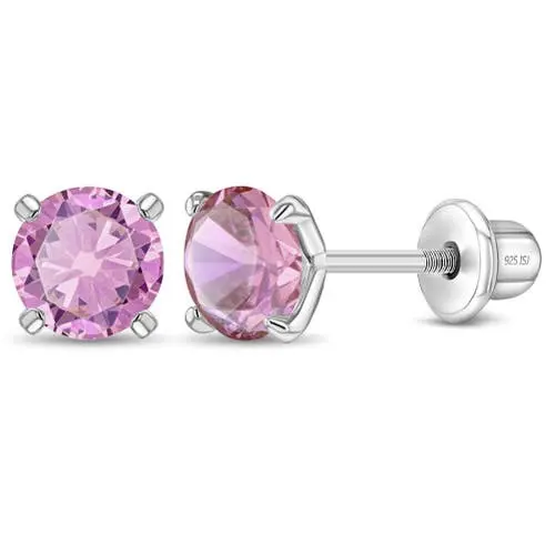 IN SEASON JEWELRY Solitaire Stud Earrings - Pink