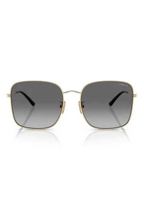 VOGUE 57mm Gradient Square Sunglasses - Pale Gold