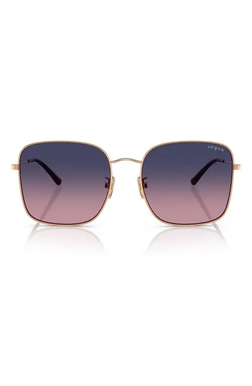 VOGUE 57mm Gradient Square Sunglasses - Rose Gold