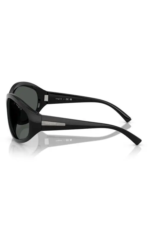 VOGUE 65mm Oversized Oval Sunglasses - Black