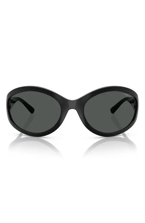 VOGUE 65mm Oversized Oval Sunglasses - Black