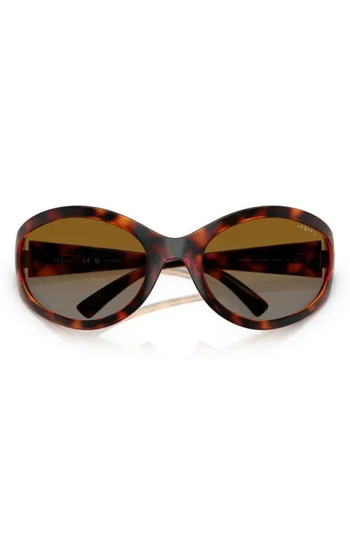 VOGUE 65mm Oversized Oval Sunglasses - Dark Havana