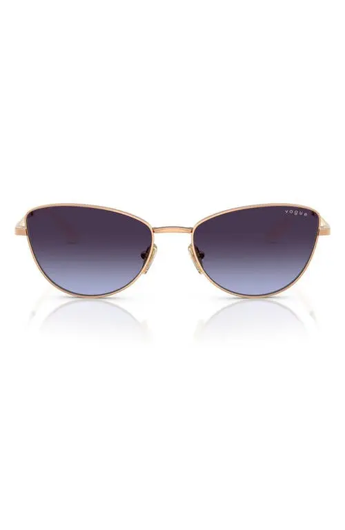 VOGUE 56mm Polarized Butterfly Sunglasses - Rose Gold