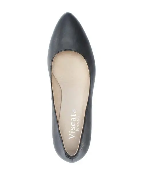 VISCATA Verona Leather Wedges - Black