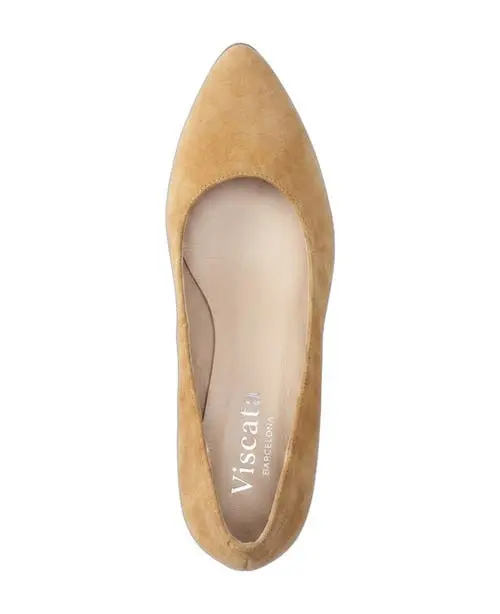 VISCATA Verona Suede Wedges - Camel