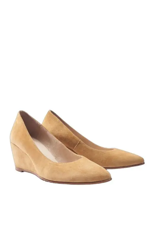 VISCATA Verona Suede Wedges - Camel