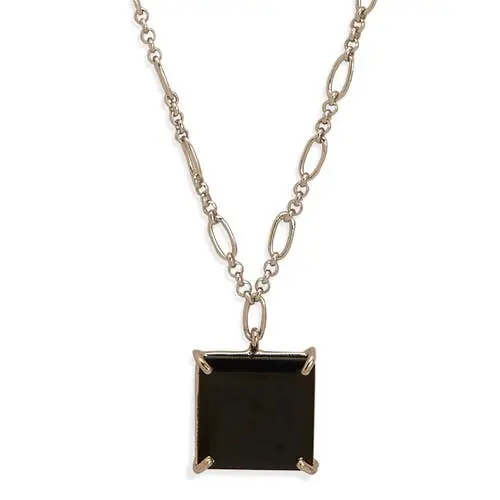 DHWANI BANSAL Blanco Onyx Pendant - White Rhodium Plated