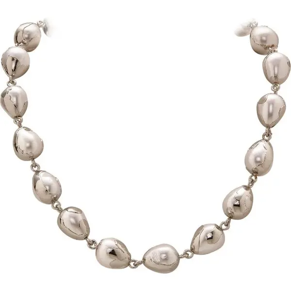 DHWANI BANSAL Dhwani Bhansal Luna Pearl Necklace - White Rhodium Plated