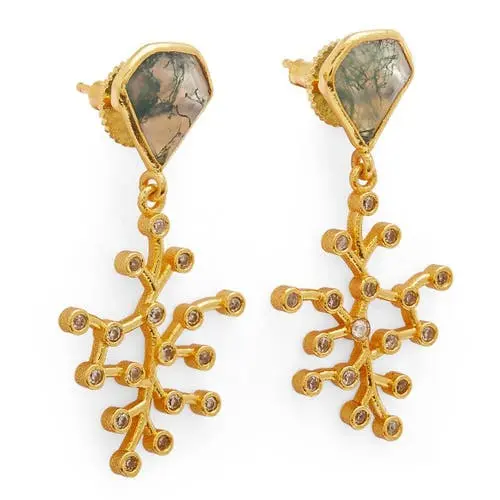 DHWANI BANSAL Zelena Mini Drop Earrings