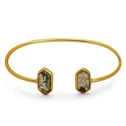 DHWANI BANSAL Zelena Moss Agate Bracelet