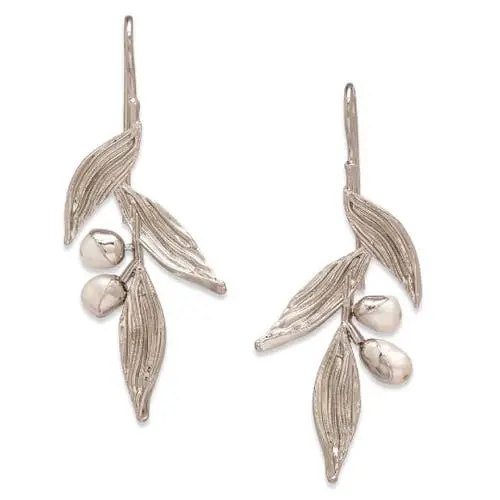 DHWANI BANSAL Haya Pearl Drop Earrings - White Rhodium Plated