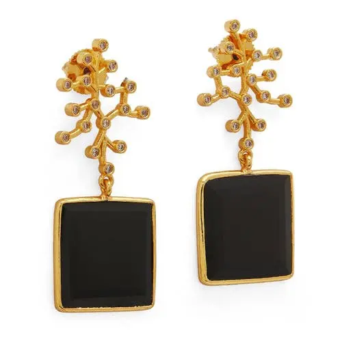 DHWANI BANSAL Blanco Drop Earrings