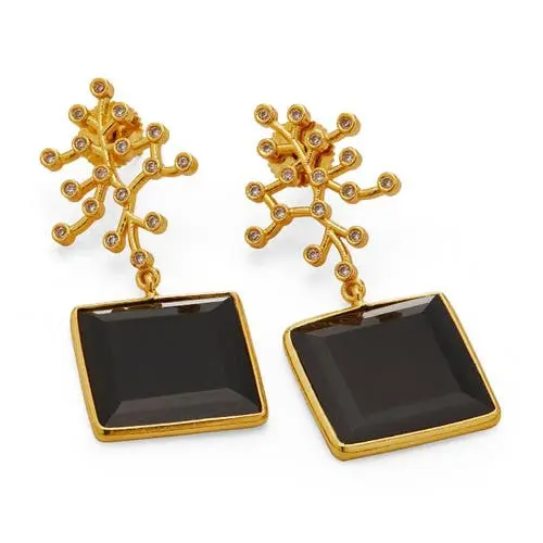 DHWANI BANSAL Blanco Drop Earrings