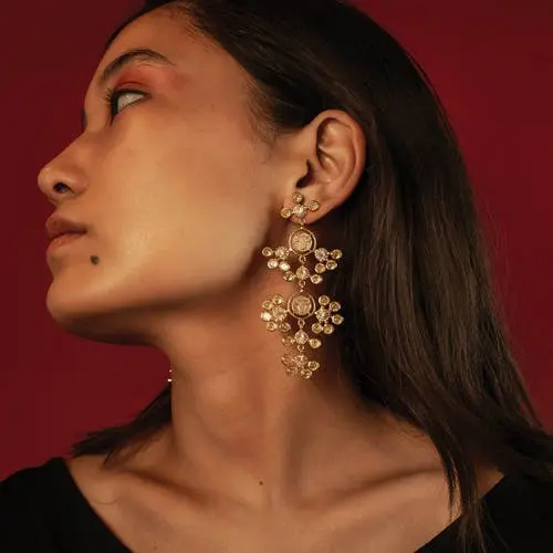 DHWANI BANSAL Inka Maxi Chandelier Earrings