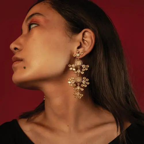 DHWANI BANSAL Inka Maxi Chandelier Earrings