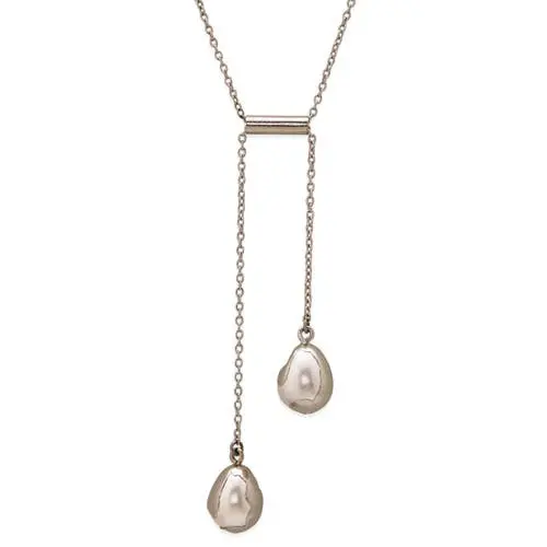 DHWANI BANSAL Boond Pendant Necklace - White Rhodium Plated