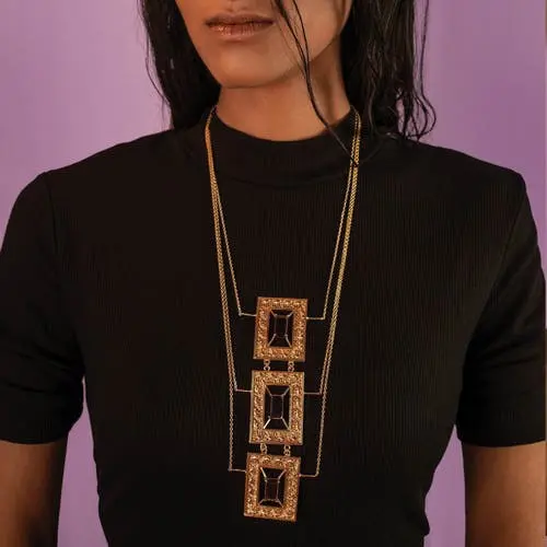 DHWANI BANSAL Kamel Layered Necklace