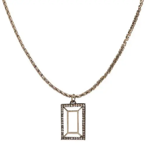 DHWANI BANSAL Vazio Pendant Necklace - White Rhodium Plated