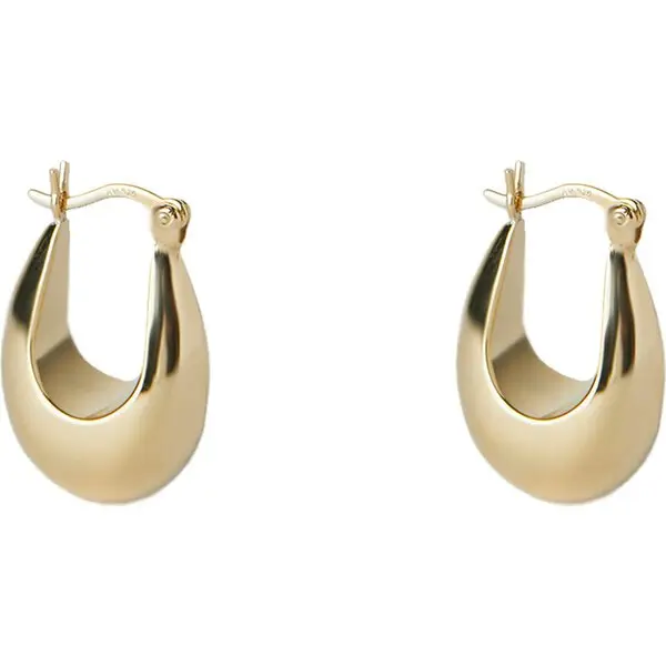 Argento Vivo Chunky Huggie Hoop Earrings - Gold