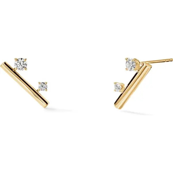 Hearts On Fire Barre 18k Gold Diamond Climber Earrings - Yellow Gold/ Diamond