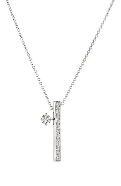 Hearts On Fire Barre Pavé Diamond Pendant Necklace - White Gold/ Diamond