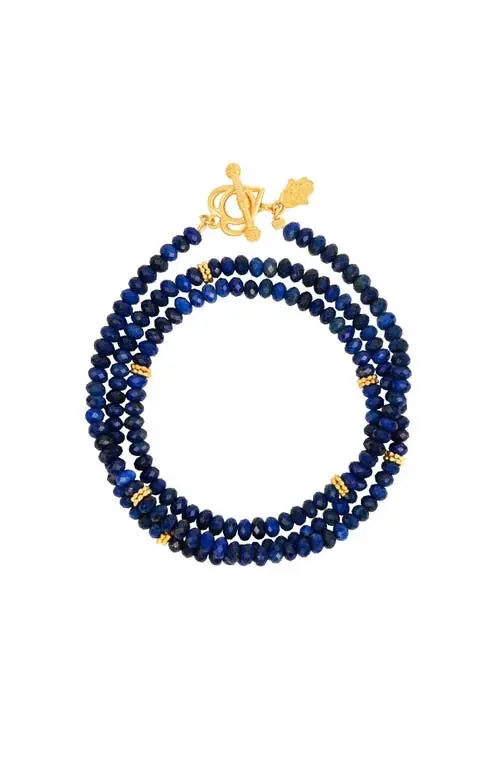 KARMA AND LUCK Peaceful Heart Lapis Lazuli Wrap Bracelet - Blue/gold